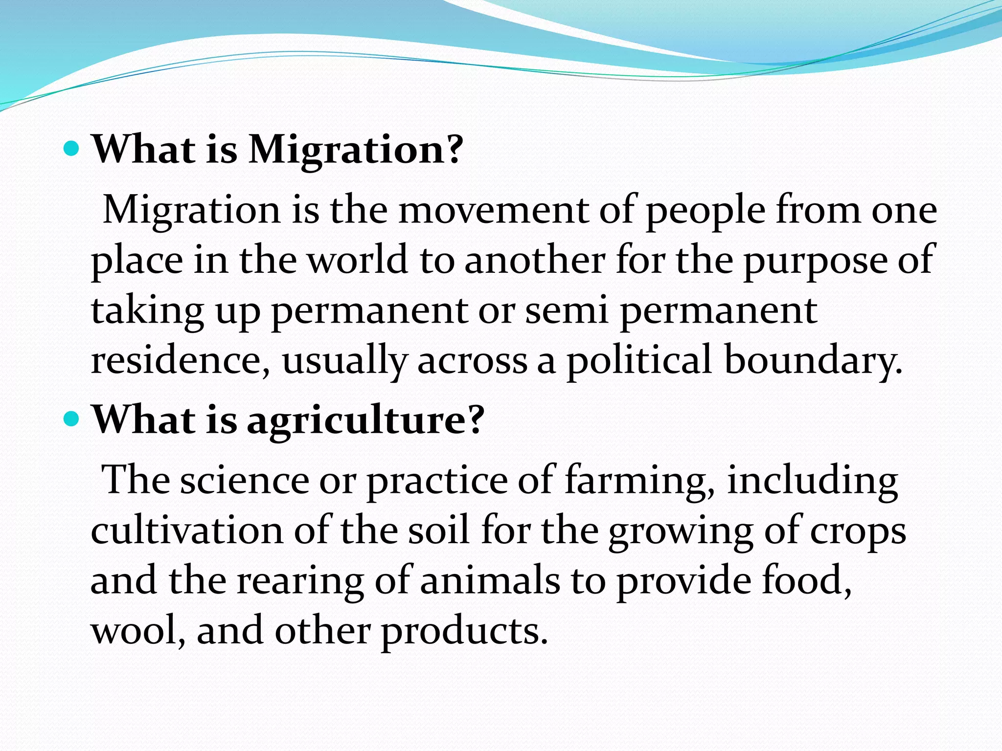 migration effects agricultural production | PPTX | Agriculture | Industries