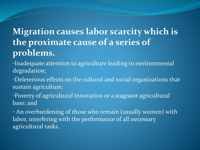 migration effects agricultural production | PPT
