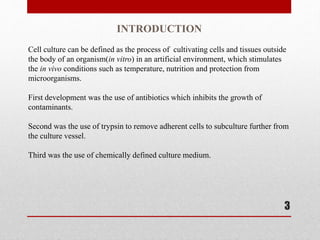 Mammalian cell culture, basic techniques | PPTX