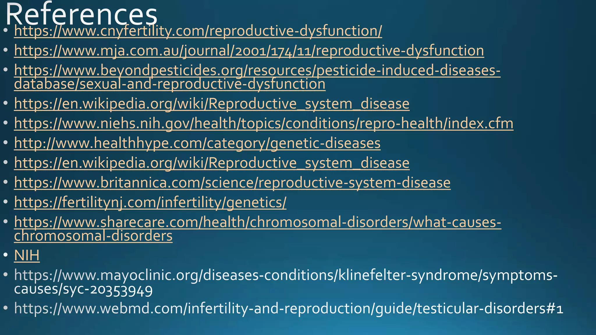 Mammalian reproductive physiology: REPRODUCTIVE DYSFUNCTIONS ...