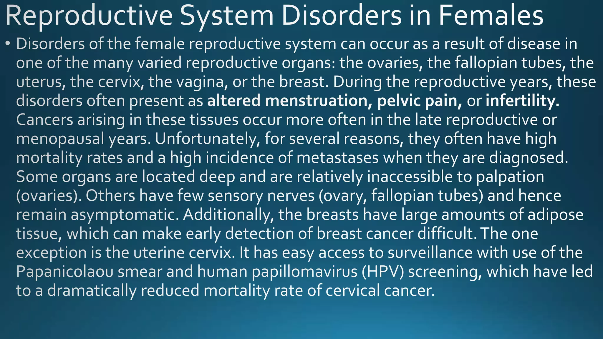 Mammalian reproductive physiology: REPRODUCTIVE DYSFUNCTIONS ...