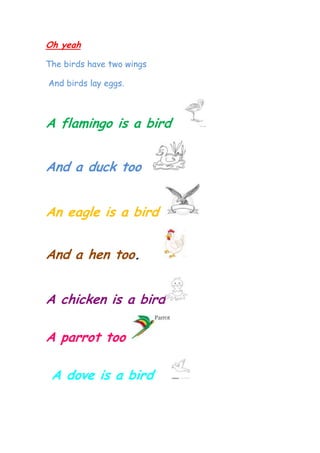 Mammals and birds are vertebrates oh yeah.docxsong and posters | DOCX