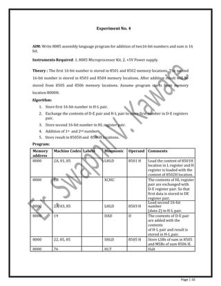 Microprocessor Lab Manual by Er. Swapnil V. Kaware | PDF | Operating ...