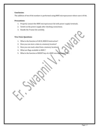 Microprocessor Lab Manual by Er. Swapnil V. Kaware | PDF
