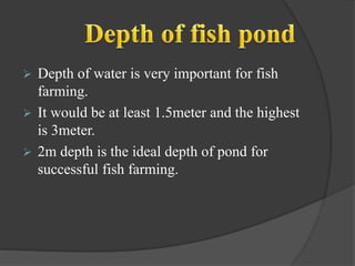 physical and chemical parameters of water for fish pond | PPTX