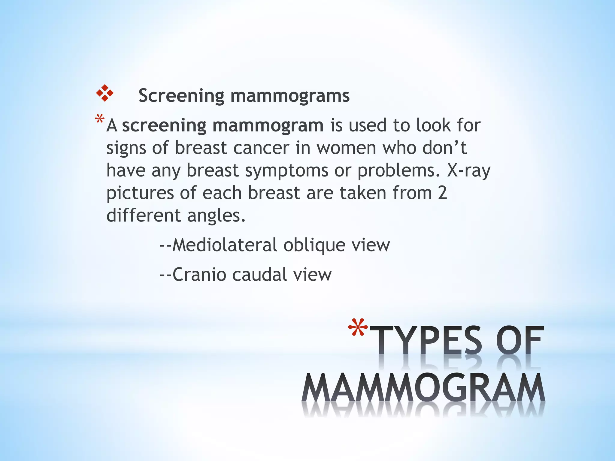 Role of mammography and MRI in Breast disorders | PPTX
