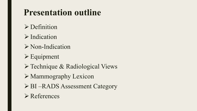 Mammogram and BI-RADS classification .pptx