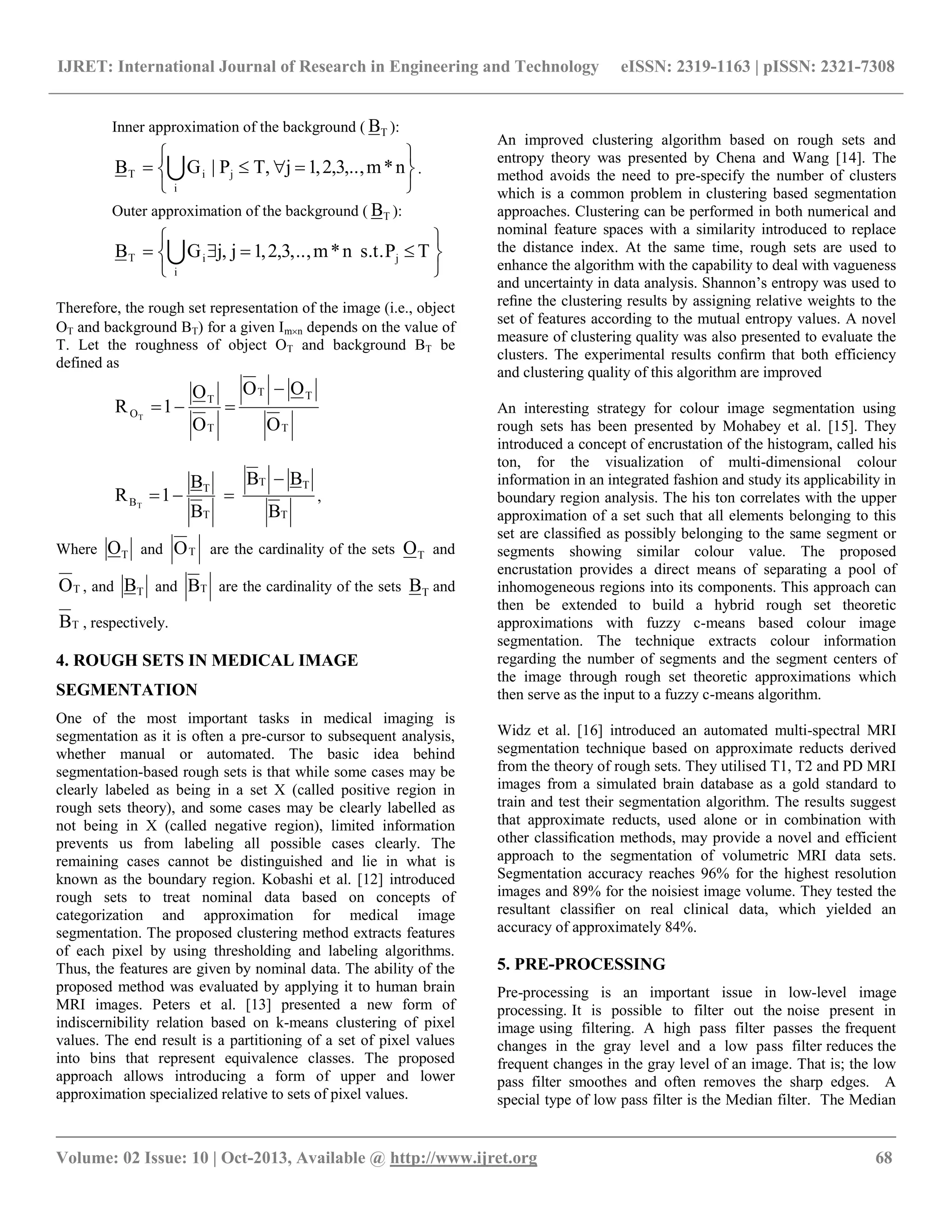 Mammogram Image Segmentation Using Rough Clustering Pdf