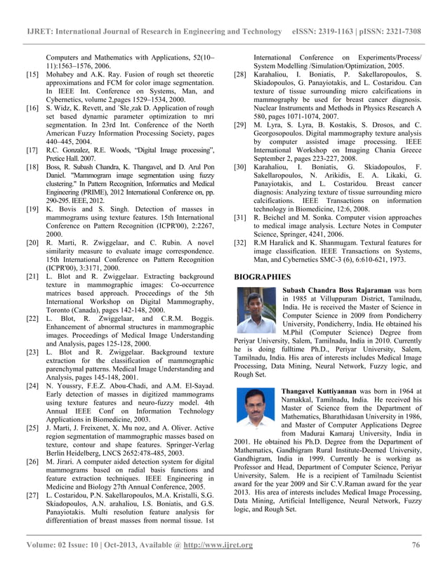 Mammogram Image Segmentation Using Rough Clustering Pdf