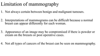 Mammographic equipment and its advancement | PPTX