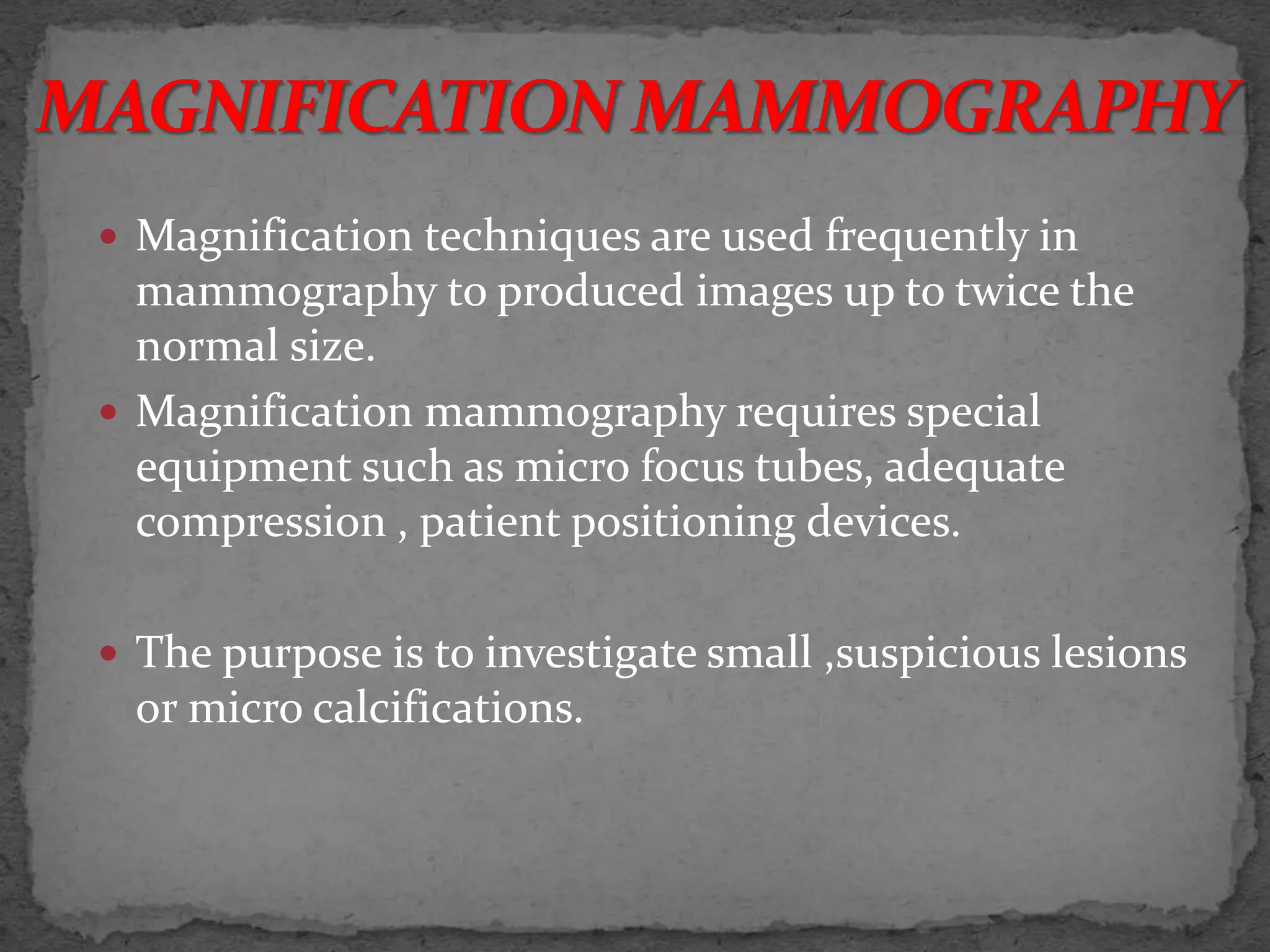 Mammographic equipment | PPTX