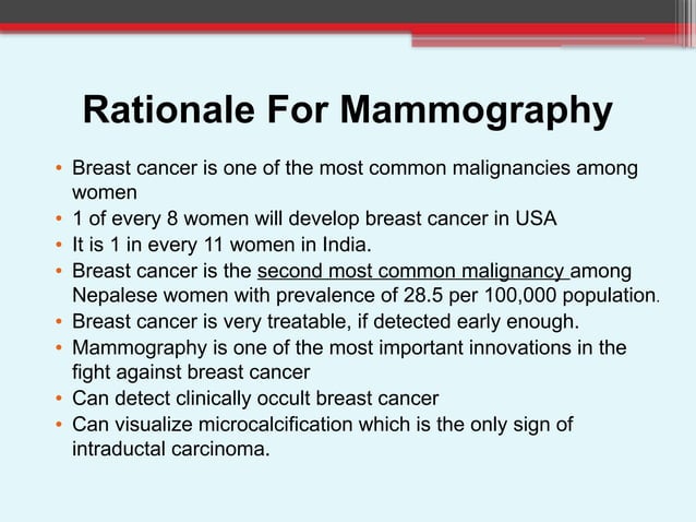 Mammography: Physics, Technique and Application | PPTX