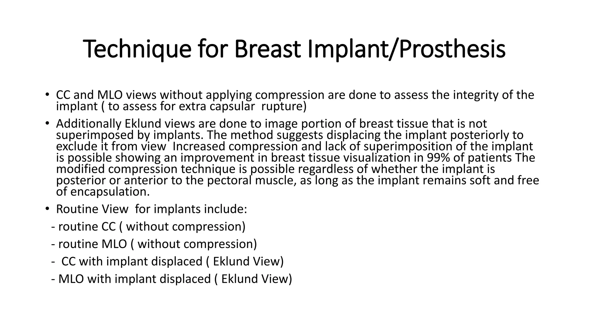 Mammography Positioning Technique for Additional Views | PPTX