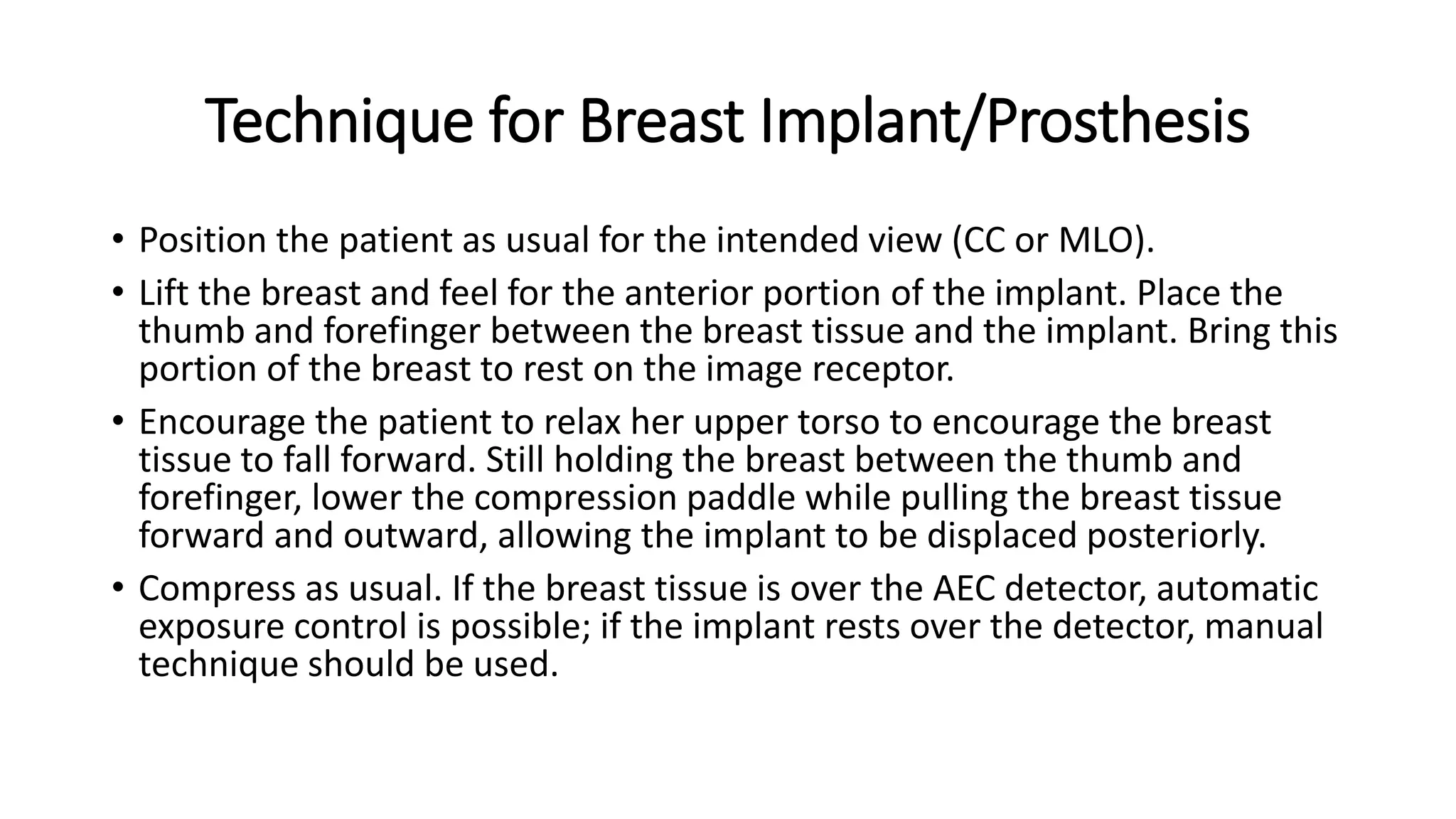 Mammography Positioning Technique for Additional Views | PPTX