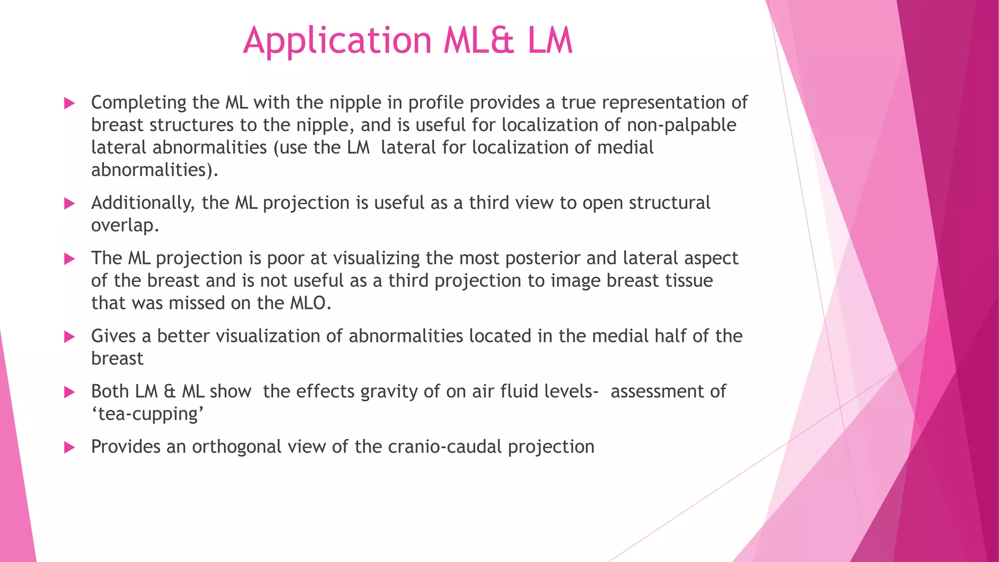 Mammography positioning technique for Lateral Views (LM/ML) | PPTX
