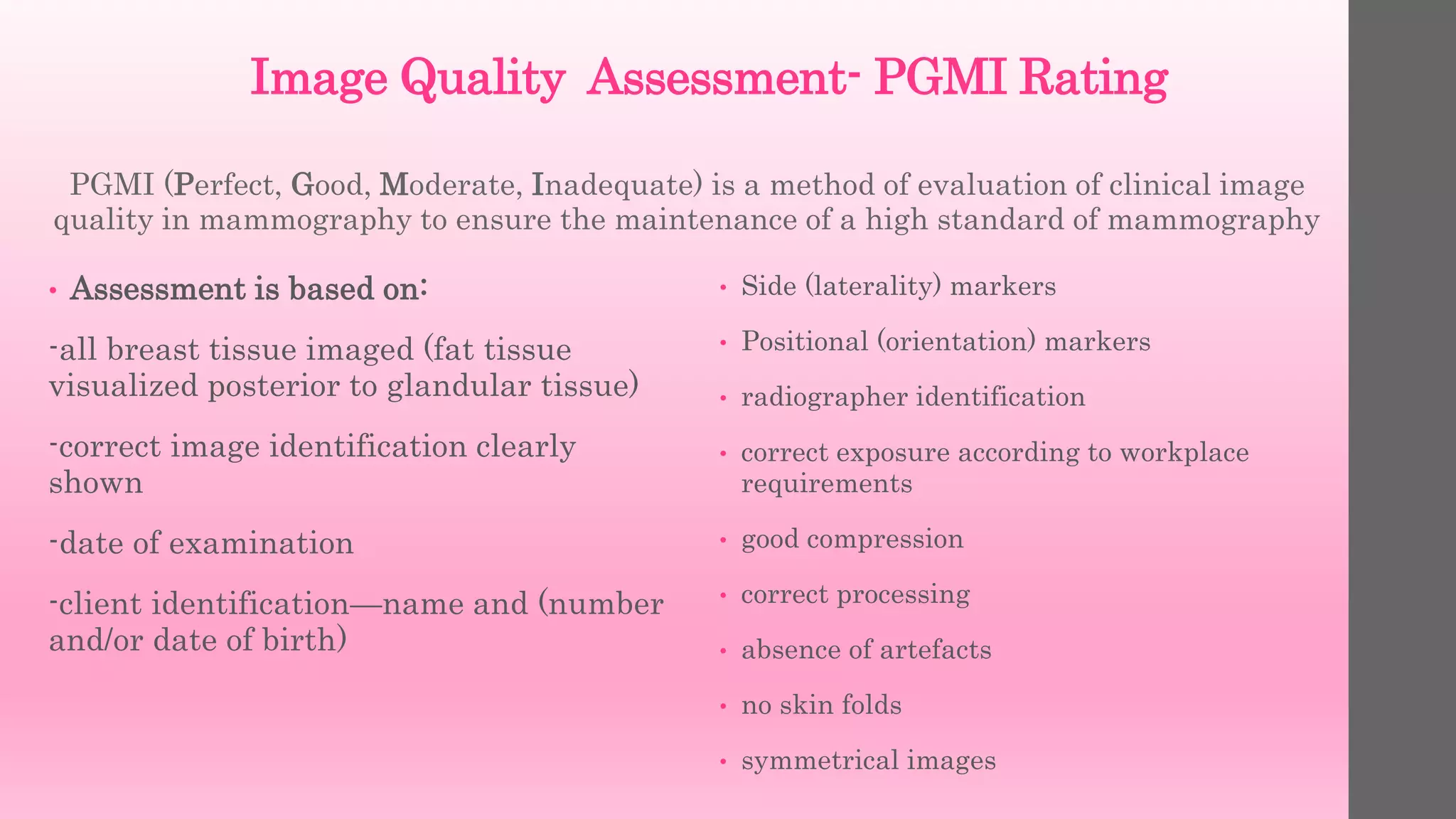 Mammography positioning technique for MLO View | PPTX
