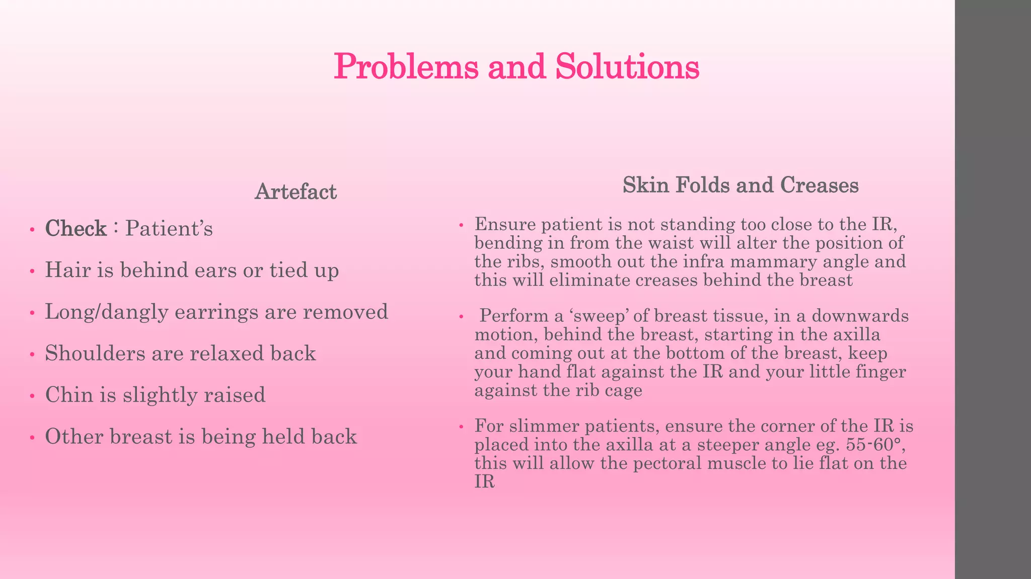 Mammography positioning technique for MLO View | PPTX