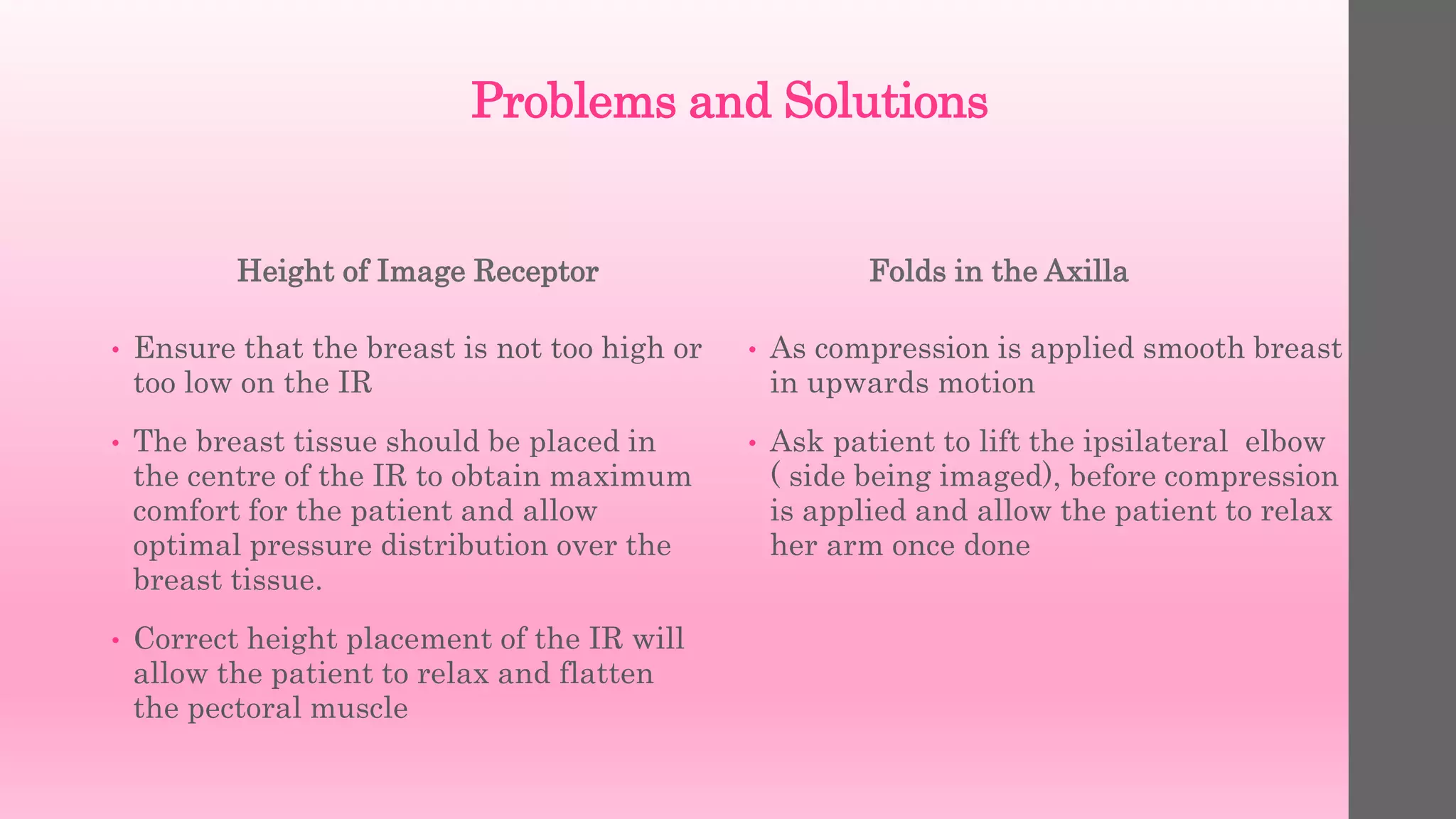 Mammography positioning technique for MLO View | PPTX