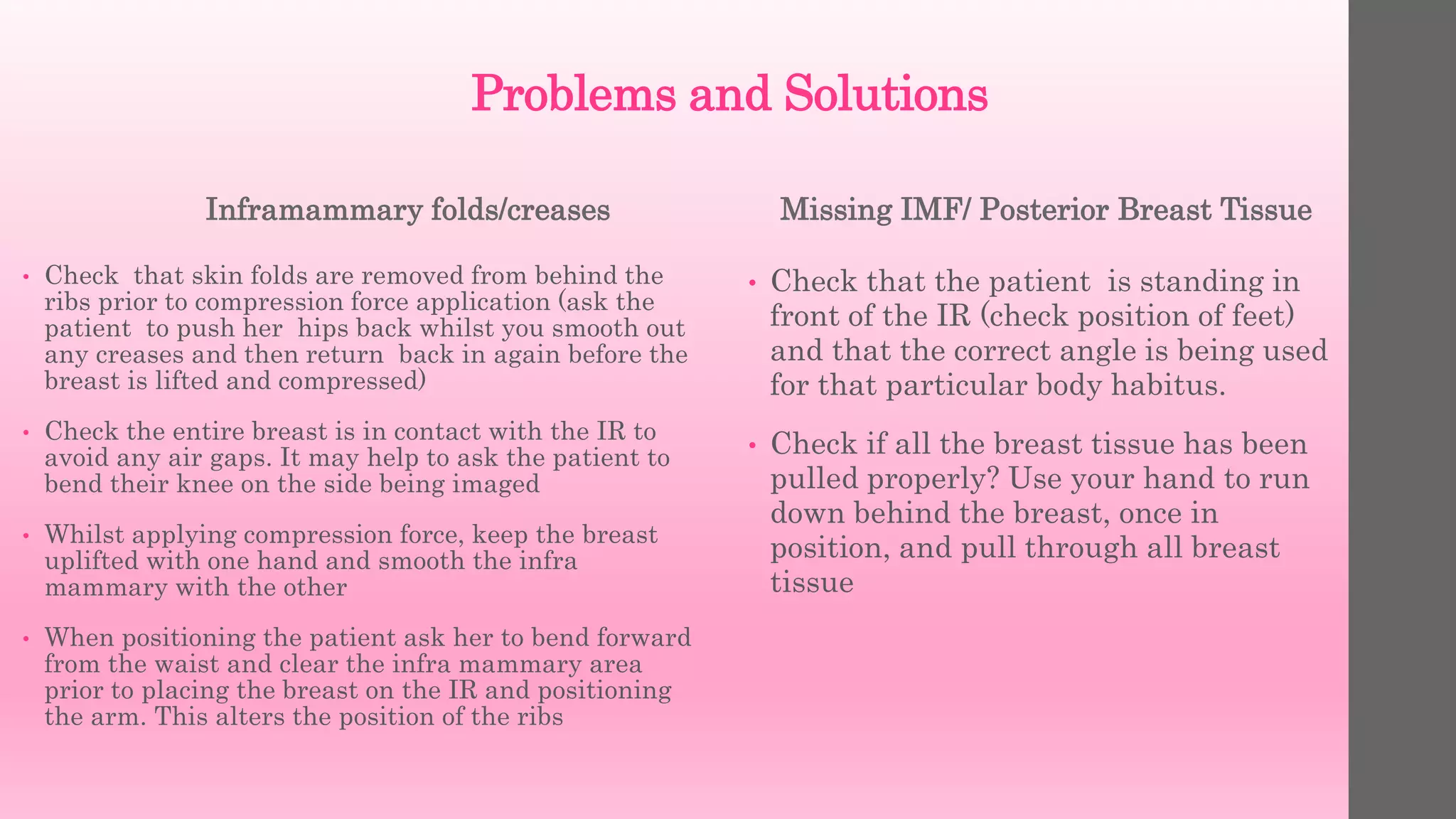Mammography positioning technique for MLO View | PPTX