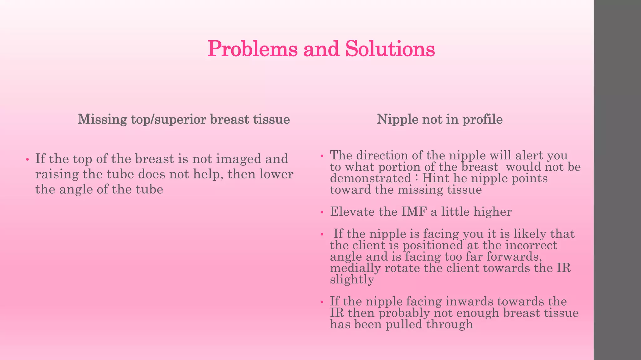 Mammography positioning technique for MLO View | PPTX