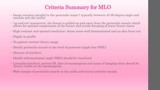 Mammography positioning technique for MLO View | PPTX