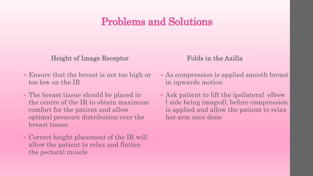 Mammography positioning technique for MLO View | PPTX | Death, Injury ...