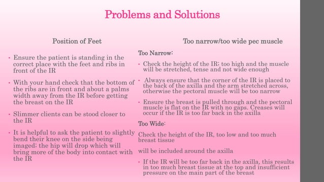 Mammography positioning technique for MLO View | PPTX | Death, Injury ...