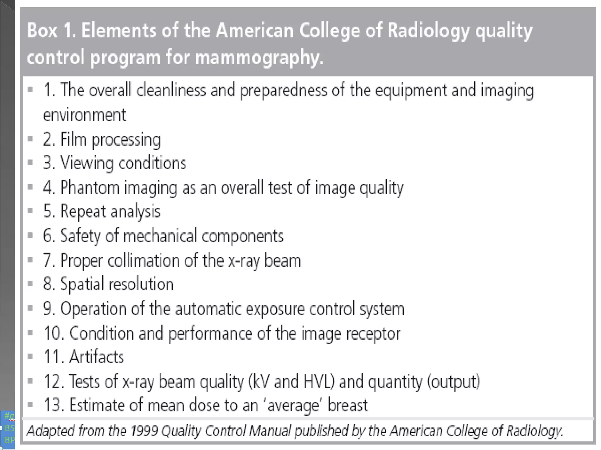 Mammography : quality control (quality assurance) | PPTX