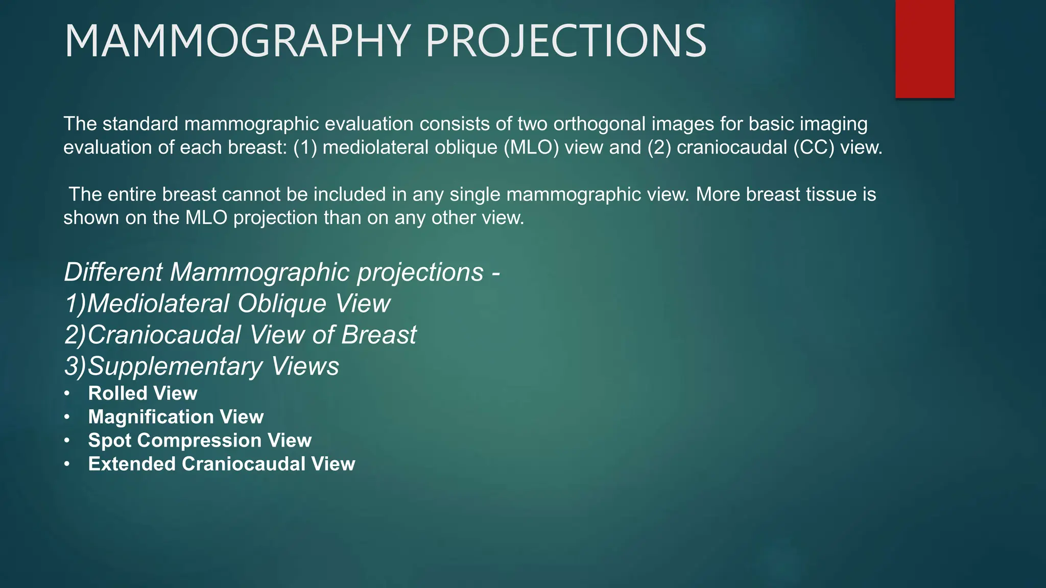 Mammography -A ppt bt J K PATIL, Prof,dept of radiology | PPTX