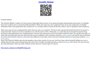 M & M Scientific Method | PPT