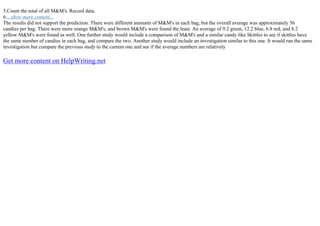 M & M Scientific Method | PPT