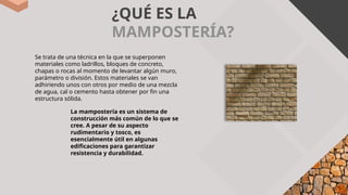 CARACTERISTICAS DE LA MAMPOSTERIA SIMPLE | PPTX