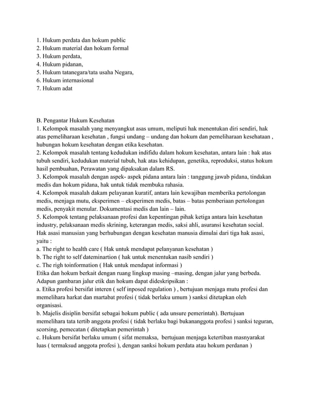 Mampu memahami pengantar ilmu hukum dan memahami tentang aspek hukum dalam praktek kebidanan | PDF
