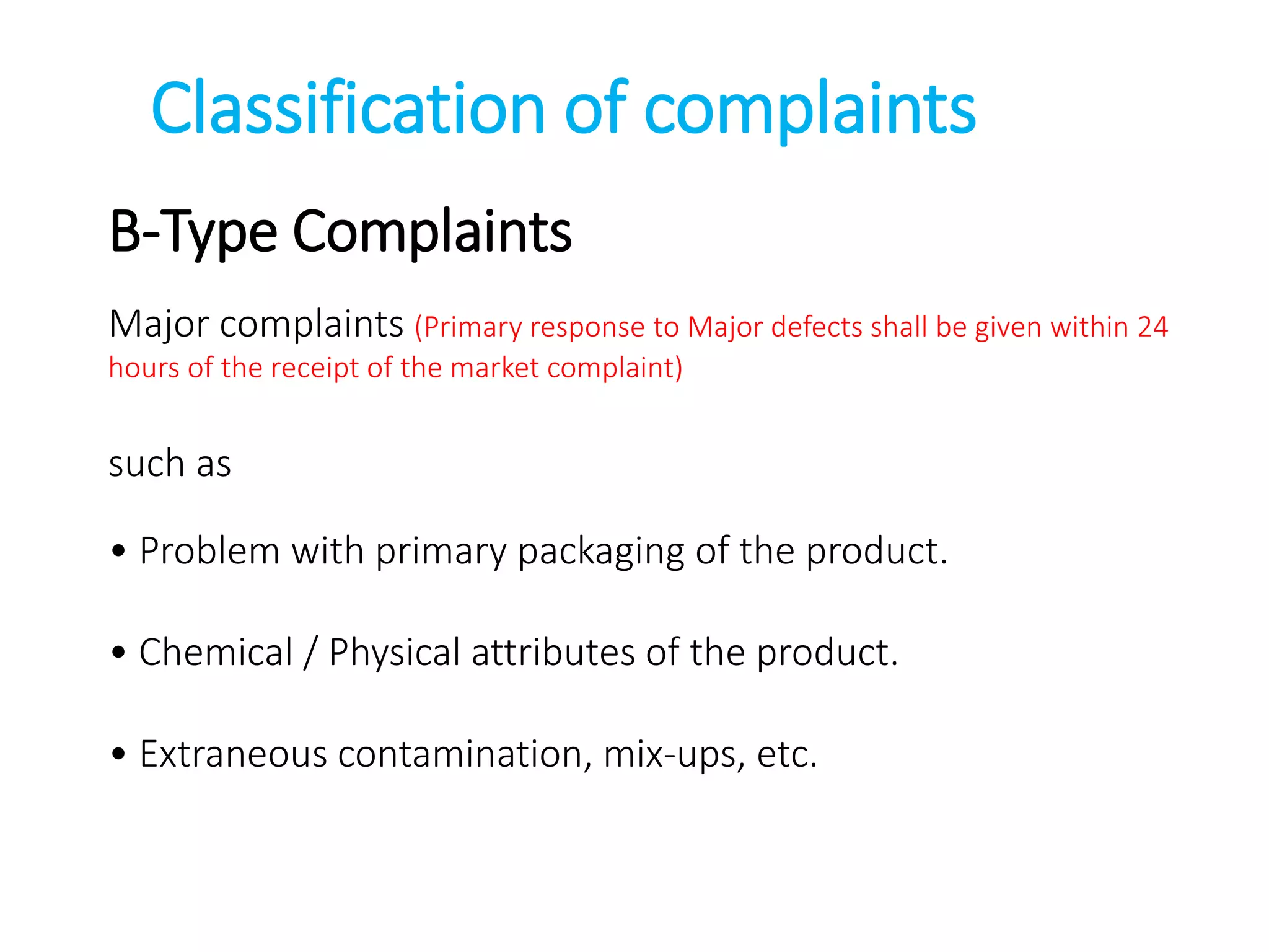 Market Complaint Investigation and Recall | PPTX
