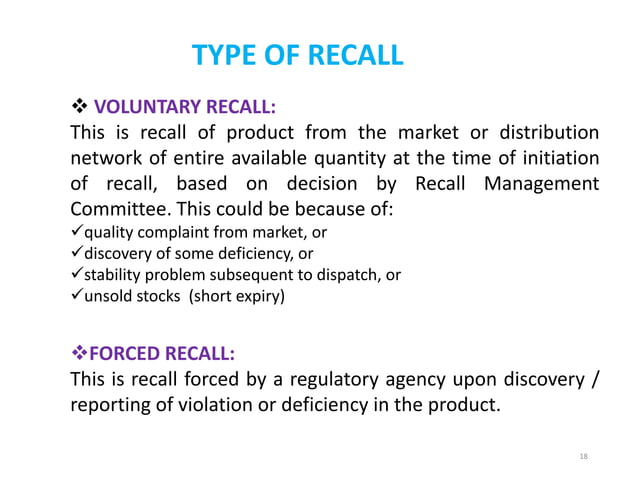 Market Complaint Investigation and Recall | PPTX
