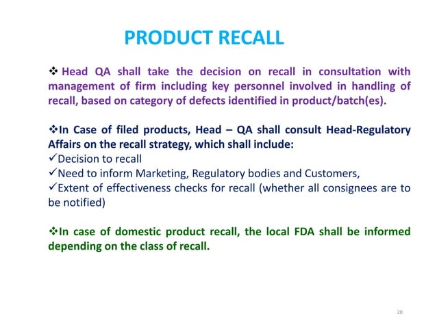 Market Complaint Investigation and Recall | PPTX