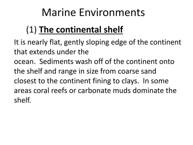 Classification of Marine Depositional Environment | PPTX | Geography ...