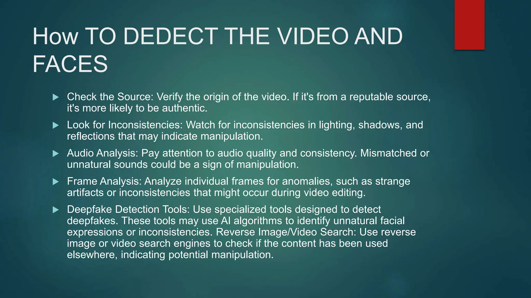 Deepfake Detection with the help of AI.pptx