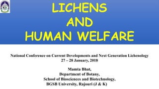 LICHENS AND HUMAN WELFARE | PPT