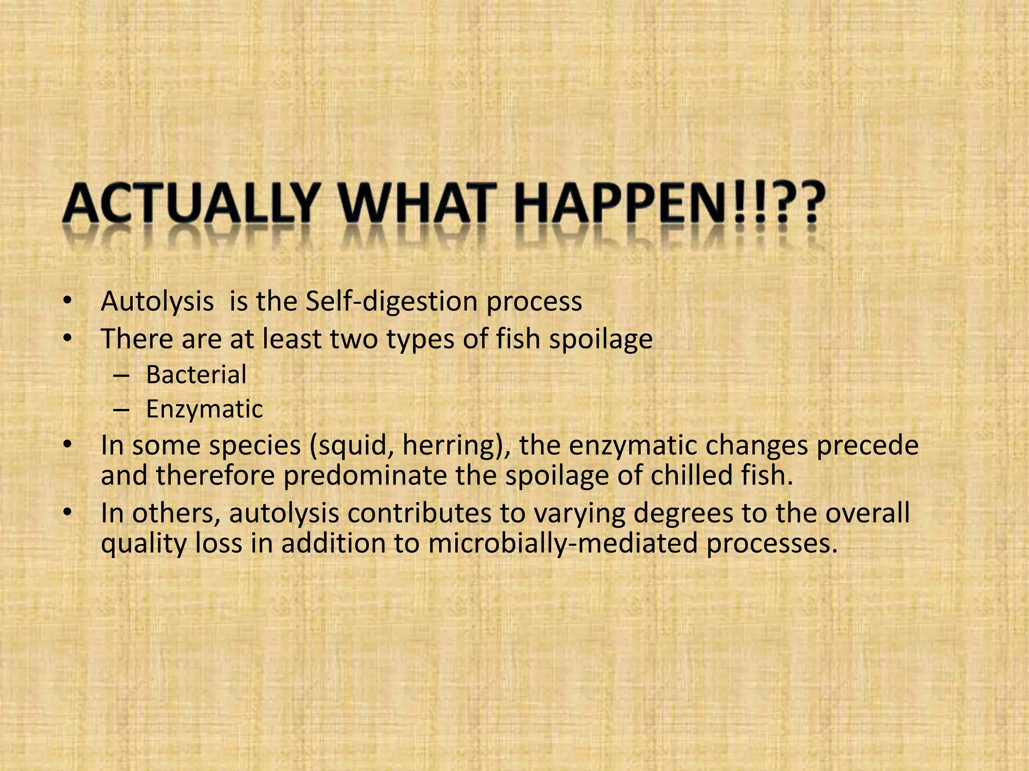 Mamun :AUTOLYSIS IN FISH | PPT