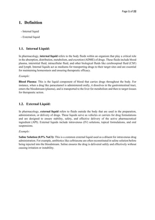 mamun sir assignment on internal external liquid | PDF