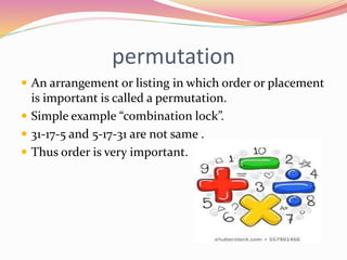 presentation on permutation and combination and number system | PPTX ...