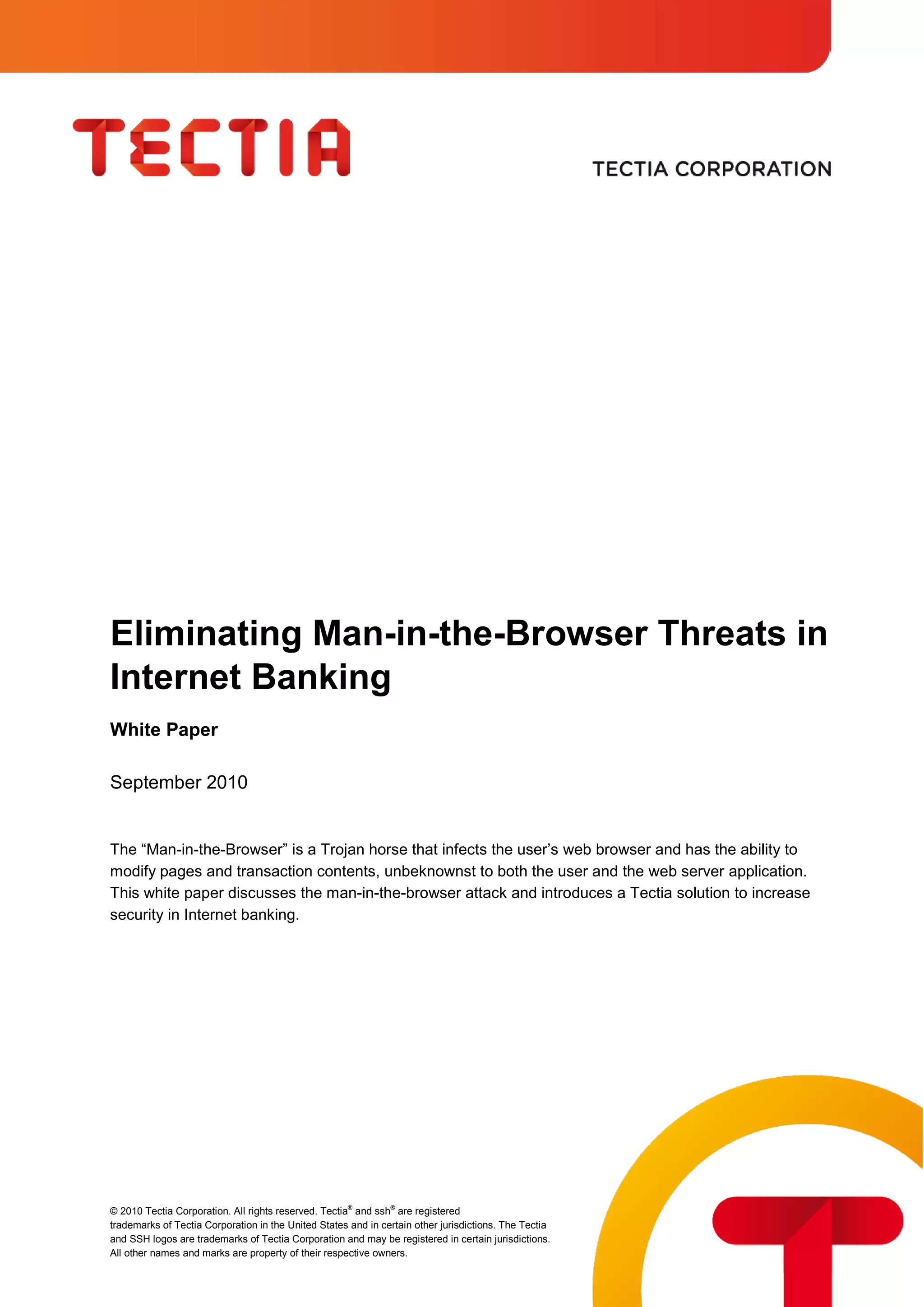 Man in-the-browser tectia-whitepaper | PDF | Computing | Technology & Computing