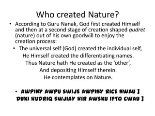 Man nature relationship and the sikh perspective | PPT