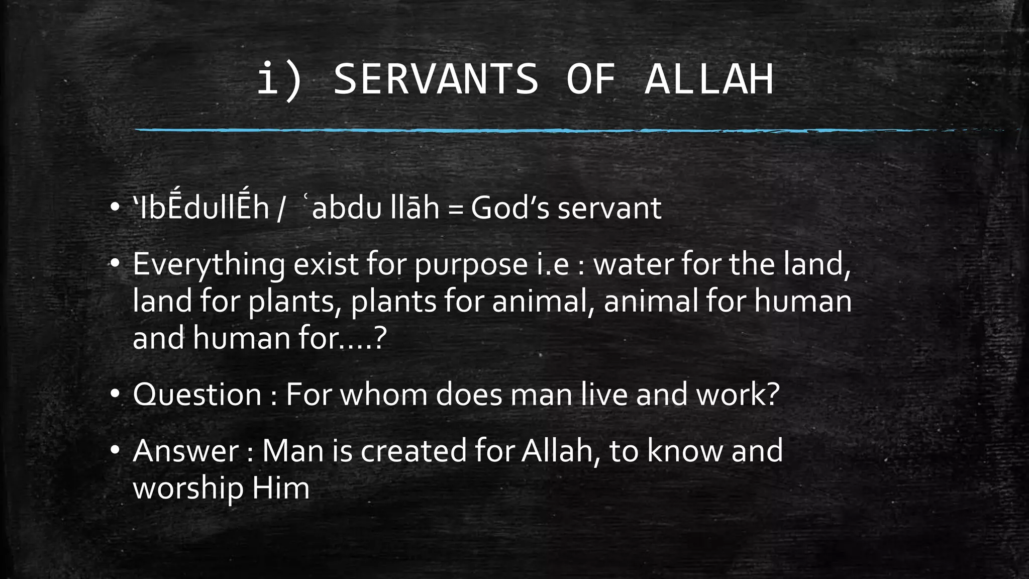 The Islamic Worldview (MAN) | PPT