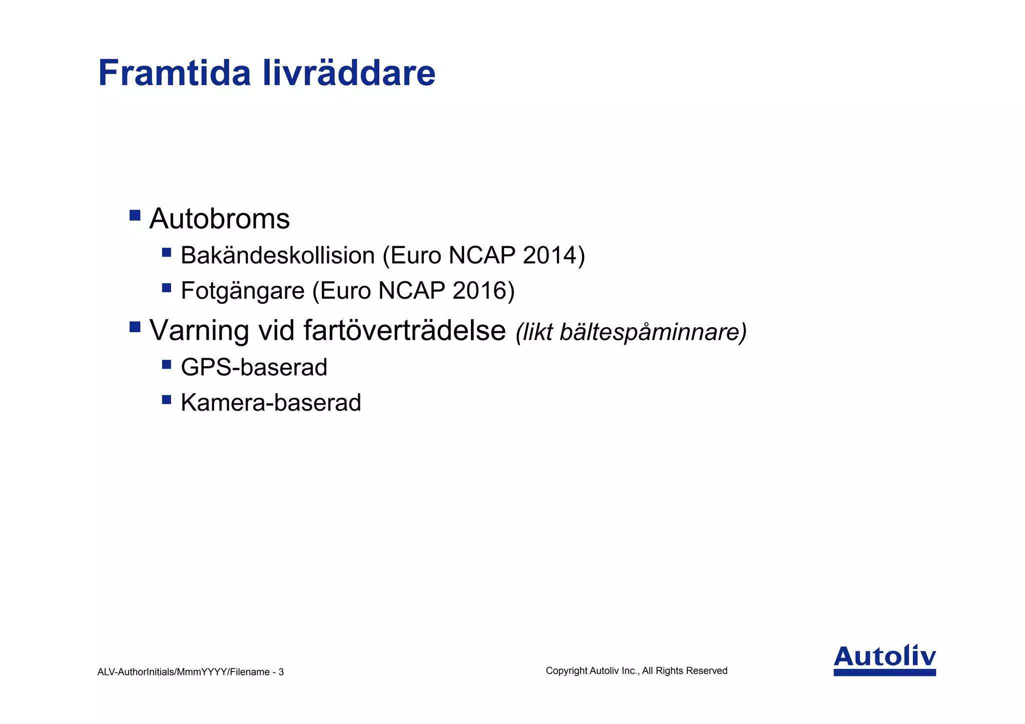 Erik Rosén, forskare Autoliv Research | PDF