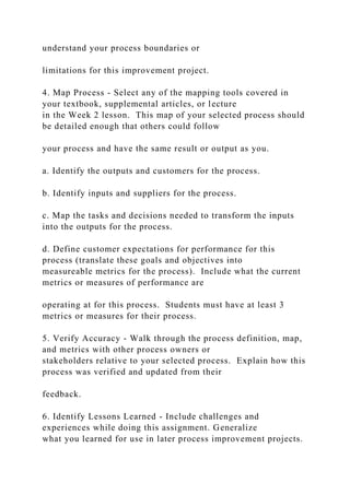 MAN 4584 – Process Improvement Methodologies Assignment .docx