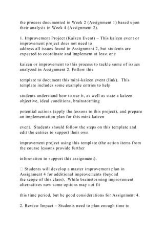 MAN 4584 – Process Improvement Methodologies Assignment .docx