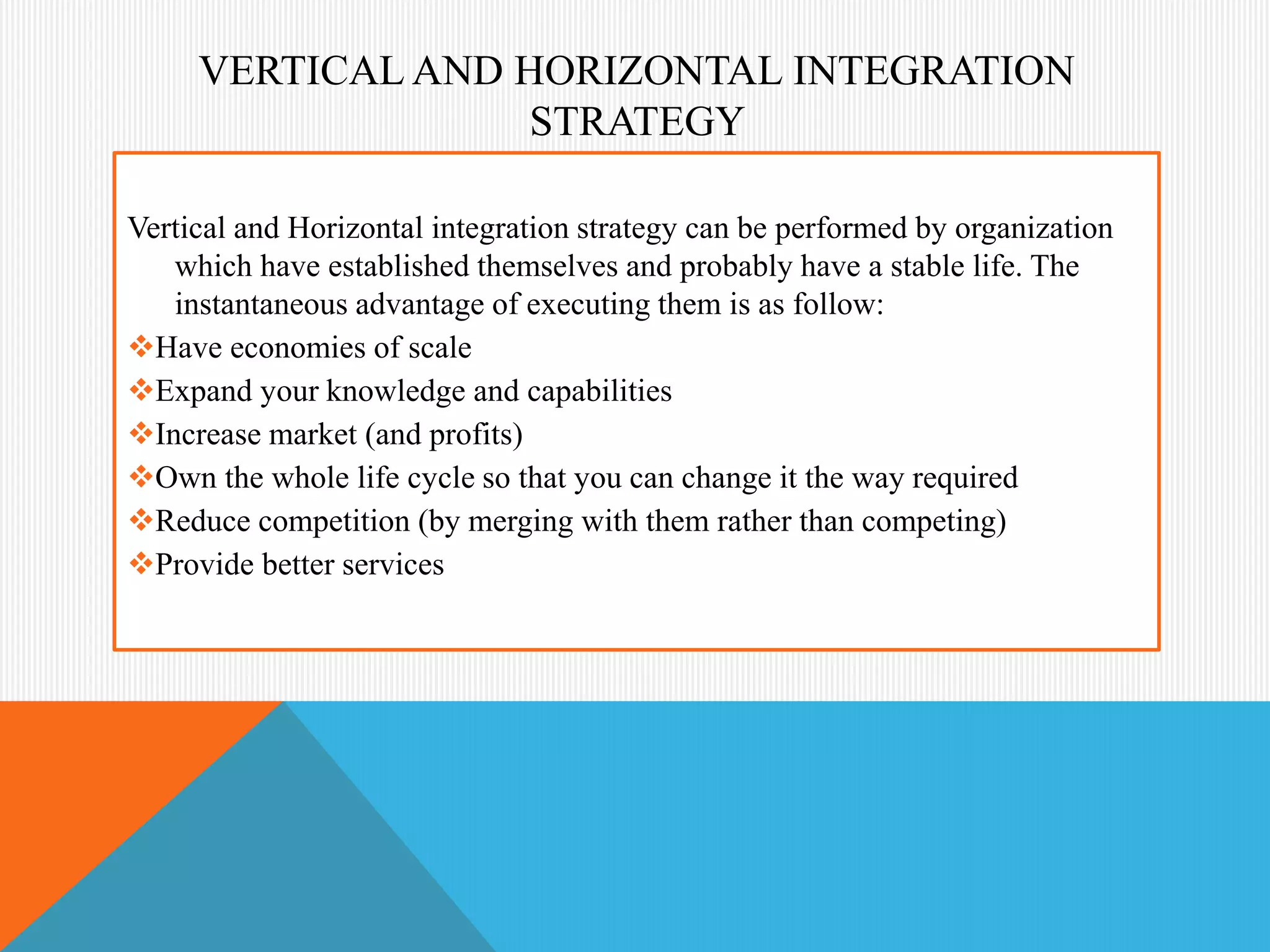 Vertical and horizontal integration | PPTX