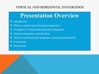 Vertical and horizontal integration | PPTX